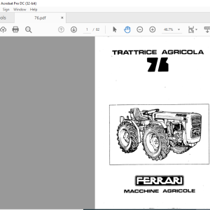 Ferrari 76 Trattrice Agricola Parts Catalog Manual - PDF DOWNLOAD ...