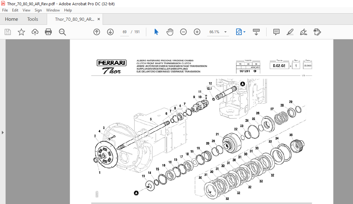 Ferrari Thor 70-80-90 AR reversibile Parts Catalogue Manual – PDF ...