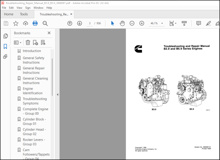 Repair & Troubleshooting Manual for Cummins B3.9 & B5.9 Engines PDF ...