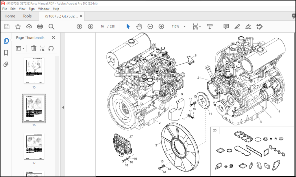GEHL Compact Excavators 753Z Parts Manual(918075) - PDF DOWNLOAD