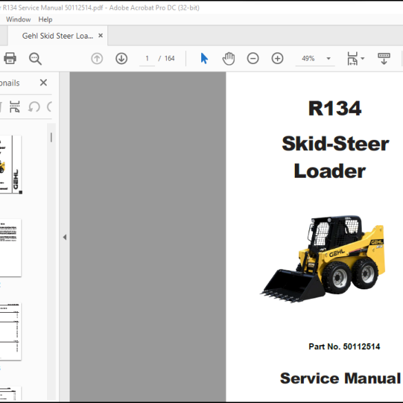 Gehl Skid Steer Loader R134 Service Manual - HeyDownloads - Manual ...