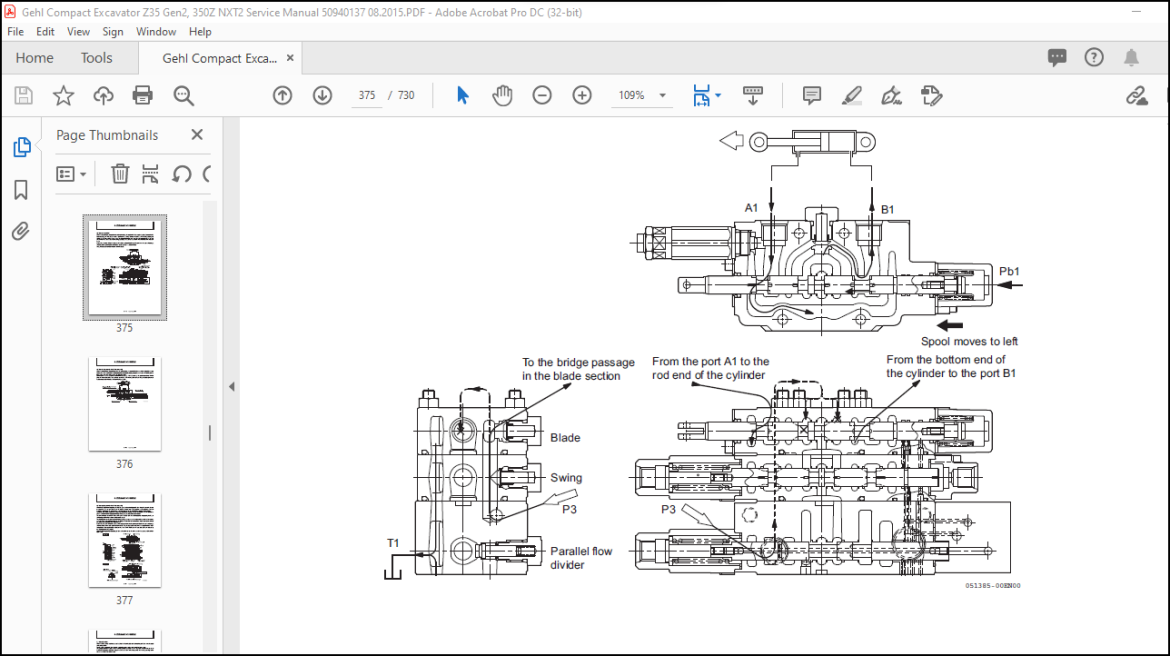 Gehl Z35 GEN:2 350Z NXT2 Compact Excavator Service Manual 50940137 ...