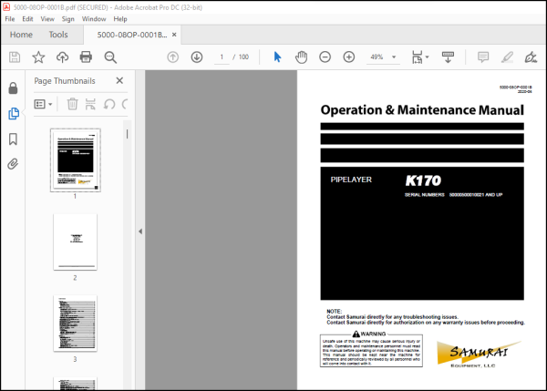 Komatsu K170 Pipelayer Operation & Maintenance Manual – PDF DOWNLOAD ...
