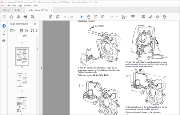 Volvo Penta IPS D4, D6 Aquamatic DPH, DPR Installation Manual_39118794 ...