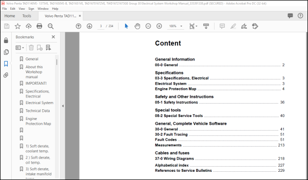 Volvo Penta TAD1140VE- 1375VE, TAD1650VE-B, TAD1651VE, TAD16701672VE ...