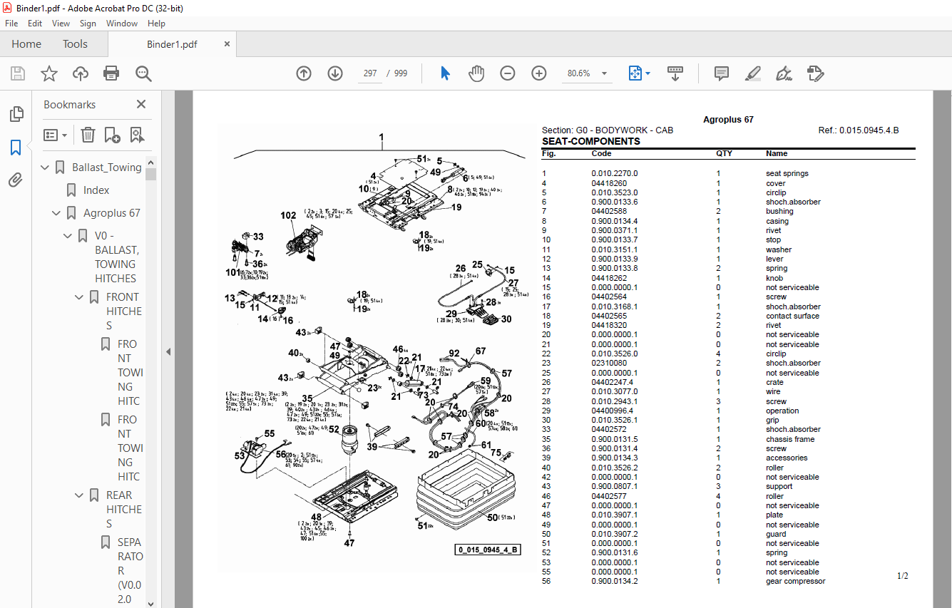 Deutz Fahr Agroplus 67 Parts Catalog Manual - PDF DOWNLOAD