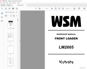 Kubota LM2605 Front Loader Workshop Manual – PDF DOWNLOAD ...