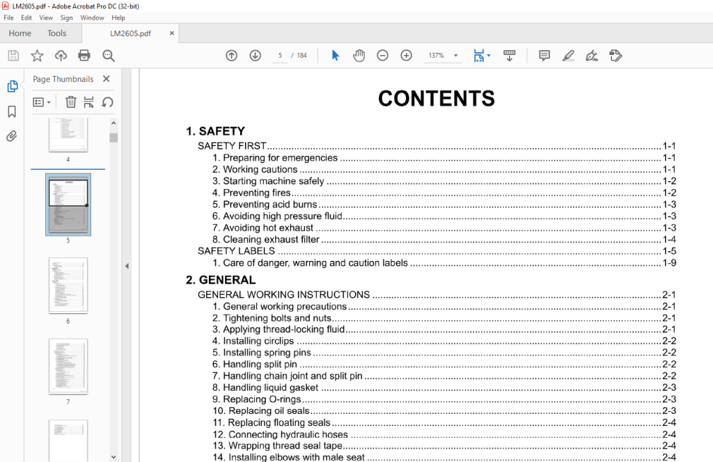 Kubota LM2605 Front Loader Workshop Manual – PDF DOWNLOAD ...