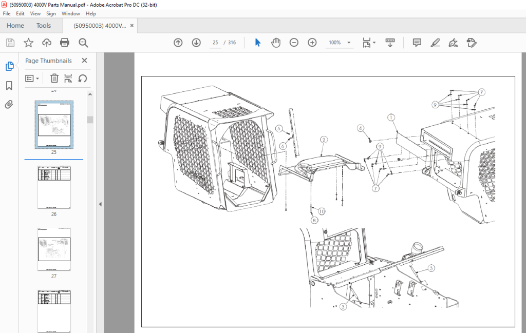 Mustang Manitou 4000V Parts Catalog Manual 50950003 - PDF DOWNLOAD