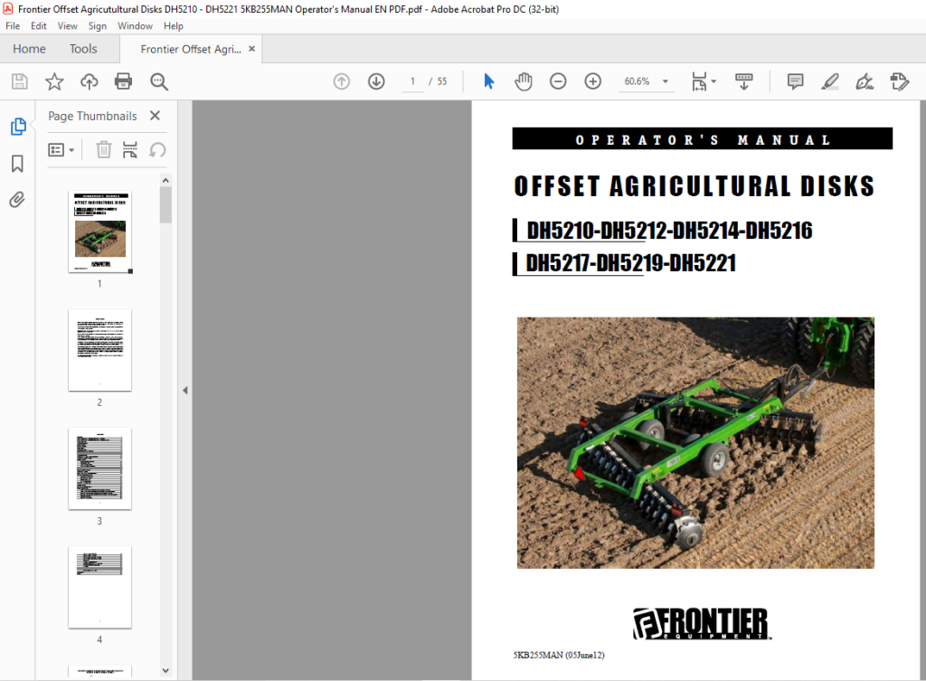 Frontier Offset Agricultural Disks DH5210-DH5212-DH5214-DH5216 DH5217 ...