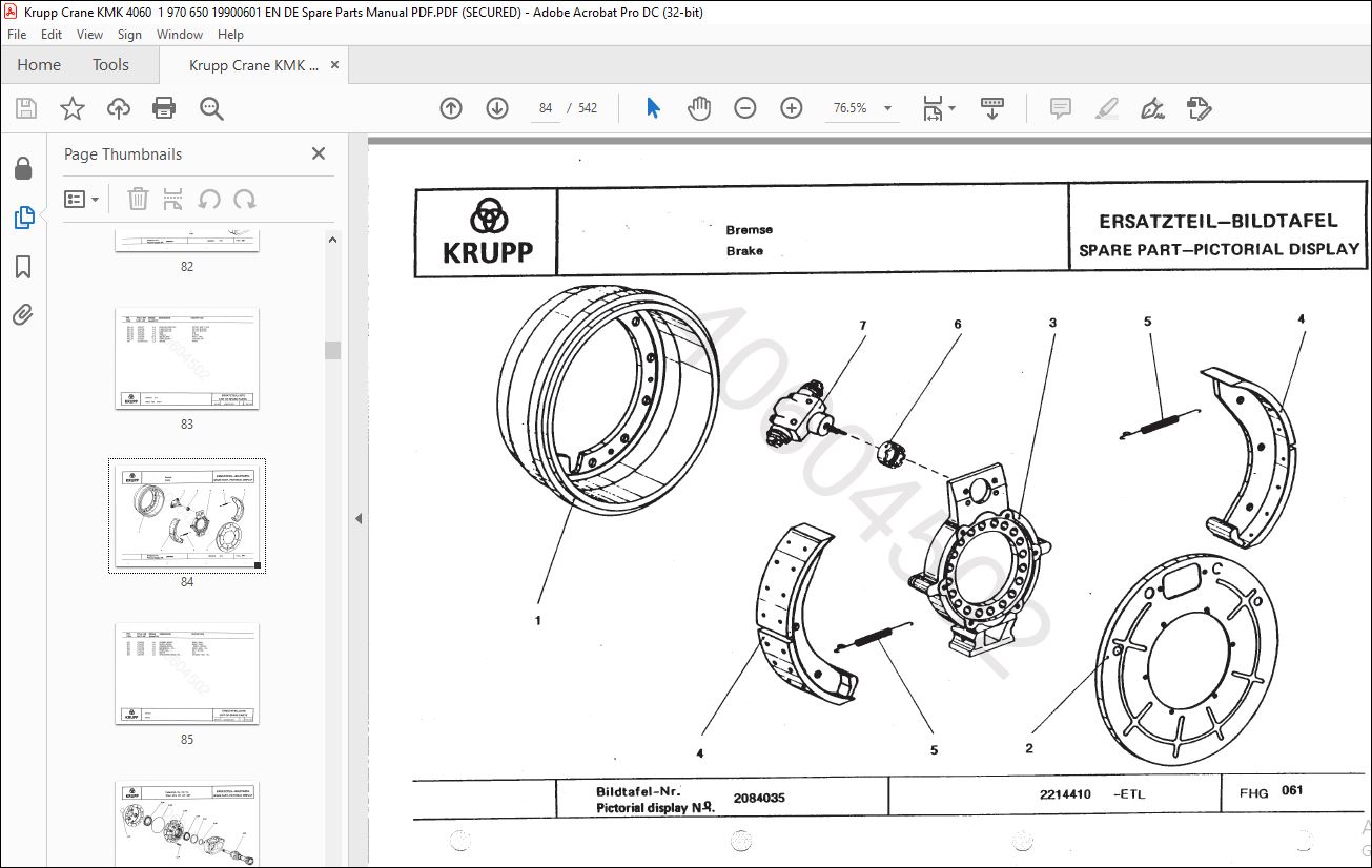 Krupp Crane KMK 2025 Spare Parts Manual EN_DE 2 084 428 – PDF DOWNLOAD ...