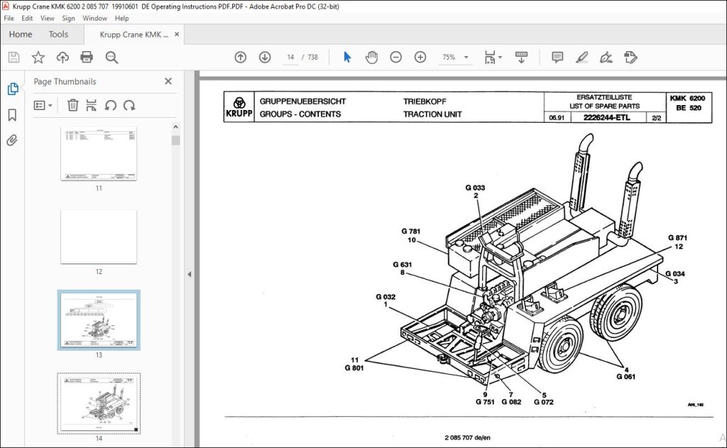 Krupp Crane KMK 6200 Operating Instructions Manual 2085707 - PDF ...