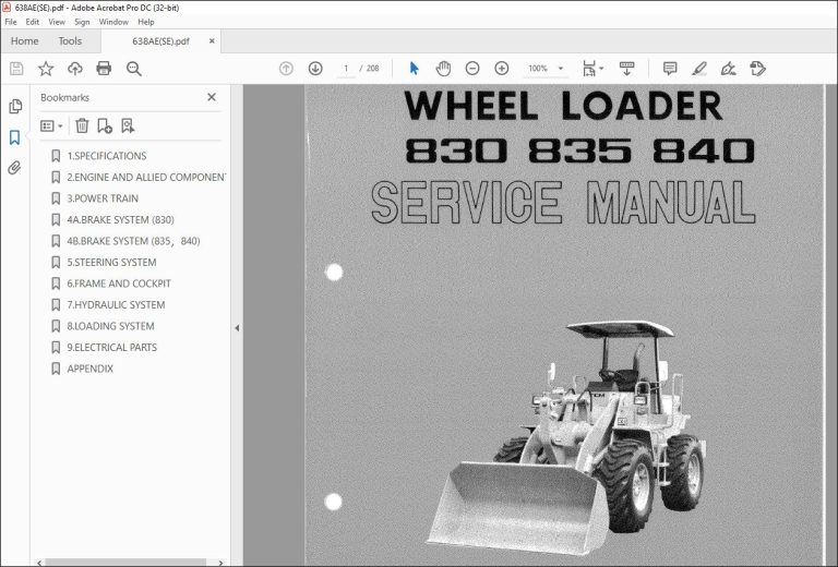 TCM 830 835 840 Wheel Loader Service Manual – PDF DOWNLOAD ...
