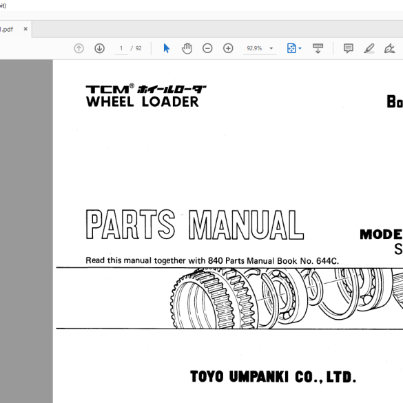 TCM 840 Wheel Loader (Supplement) Parts Manual - HeyDownloads - Manual ...