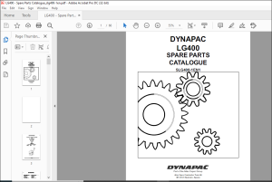 DYNAPAC LG400 SPARE PARTS CATALOGUE MANUAL SLG400-1EN1 - PDF DOWNLOAD