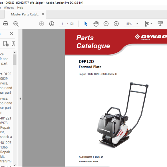 Dynapac DFP12D Forward Plate Engine Hatz 1B20 CARB Phase III Spare ...
