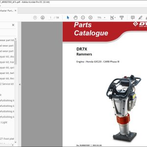 Dynapac DR7X Rammers Engine Honda GX120 CARB Phase III Parts Catalogue ...