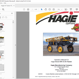 Hagie Hi-Tractor STS 12 Sprayer Operator's Manual 493533 - PDF DOWNLOAD ...