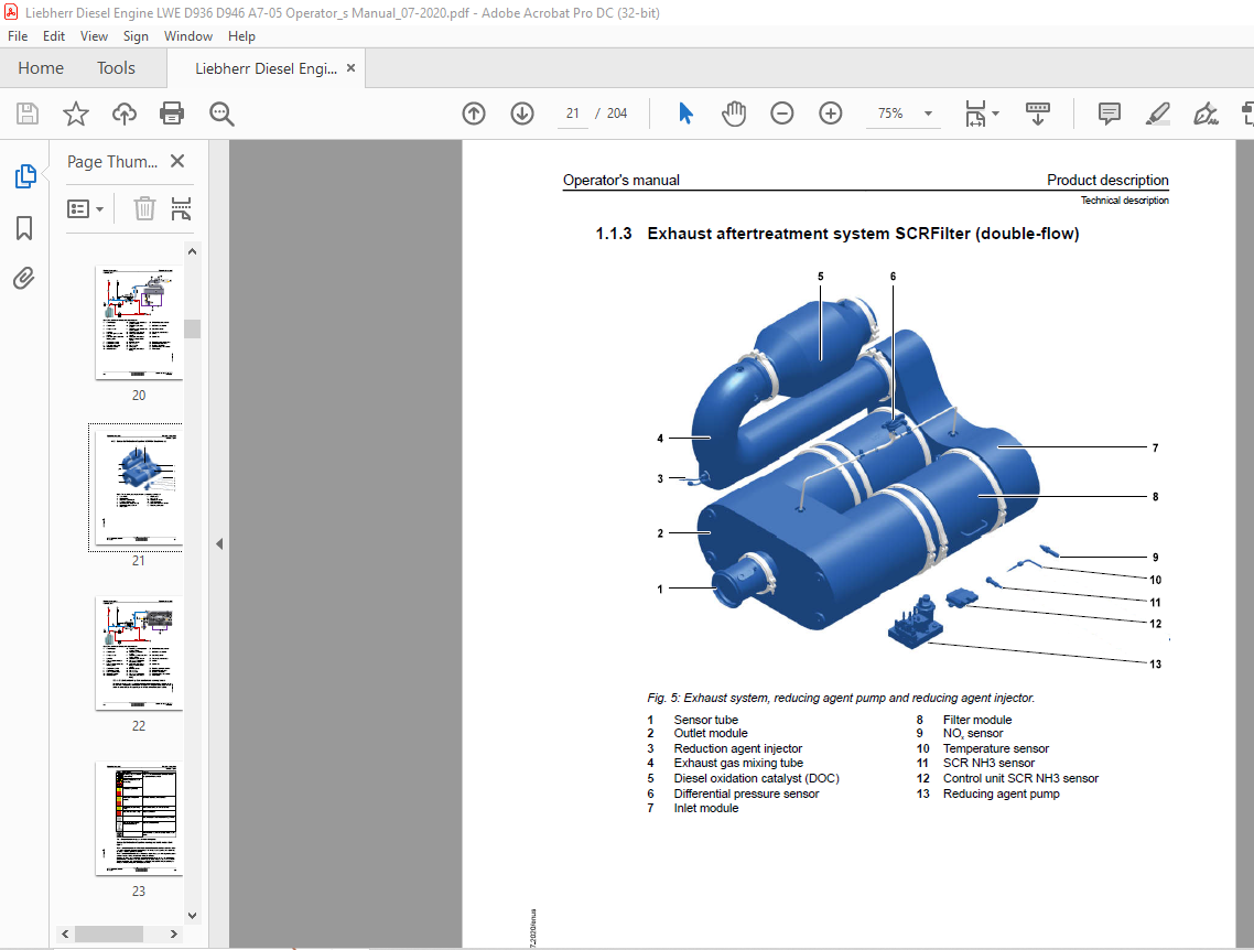 Liebherr Diesel engine D936 A7-05 D946 A7-05 LWE Operator’s manual ...