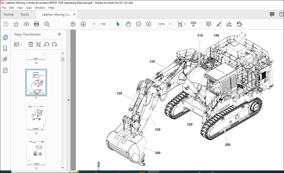 Liebherr Hydraulic excavator R9350 Operating Manual 30617 – PDF ...
