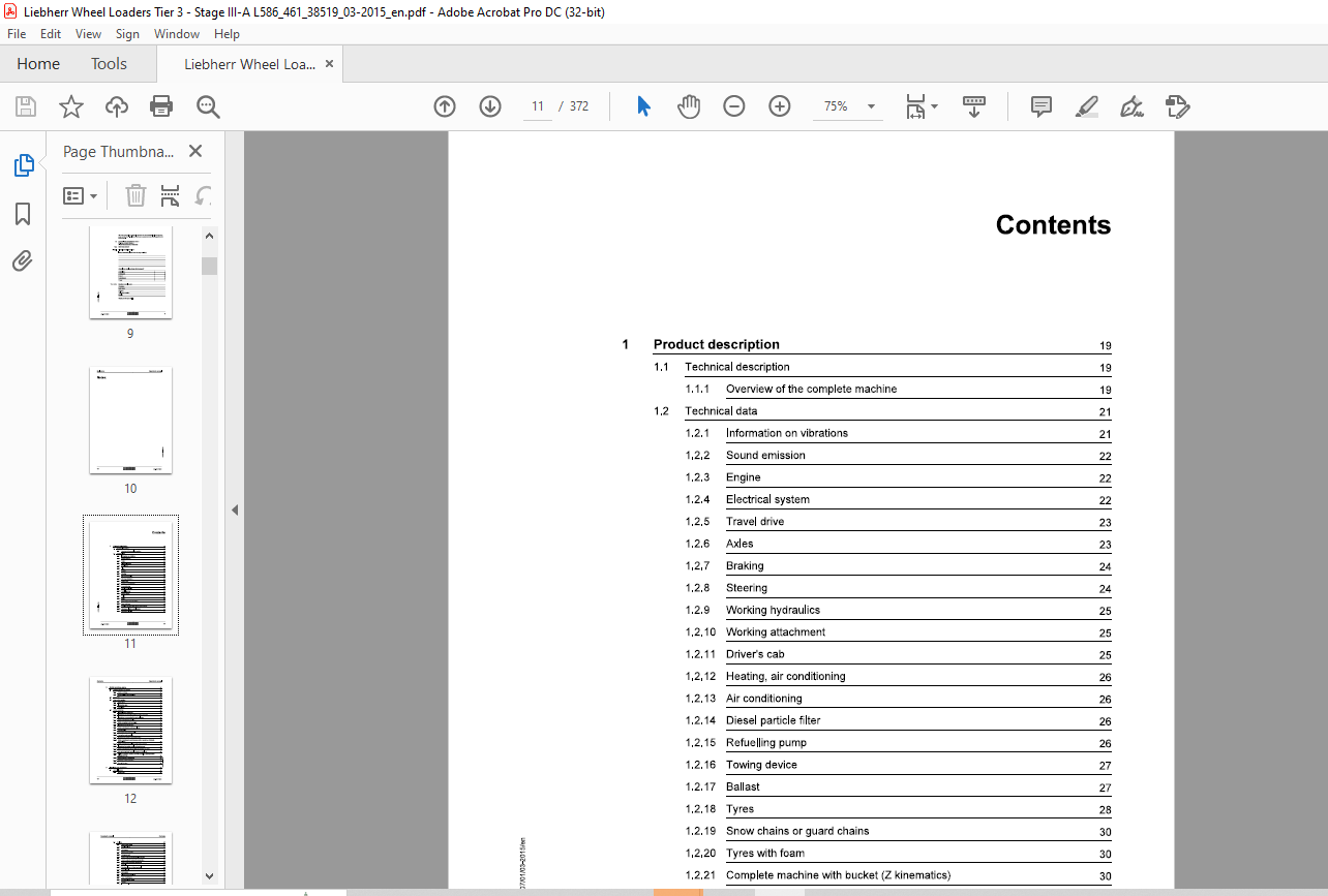 Liebherr Wheel Loaders L556-460 Operator's Manual 24314 - PDF DOWNLOAD ...