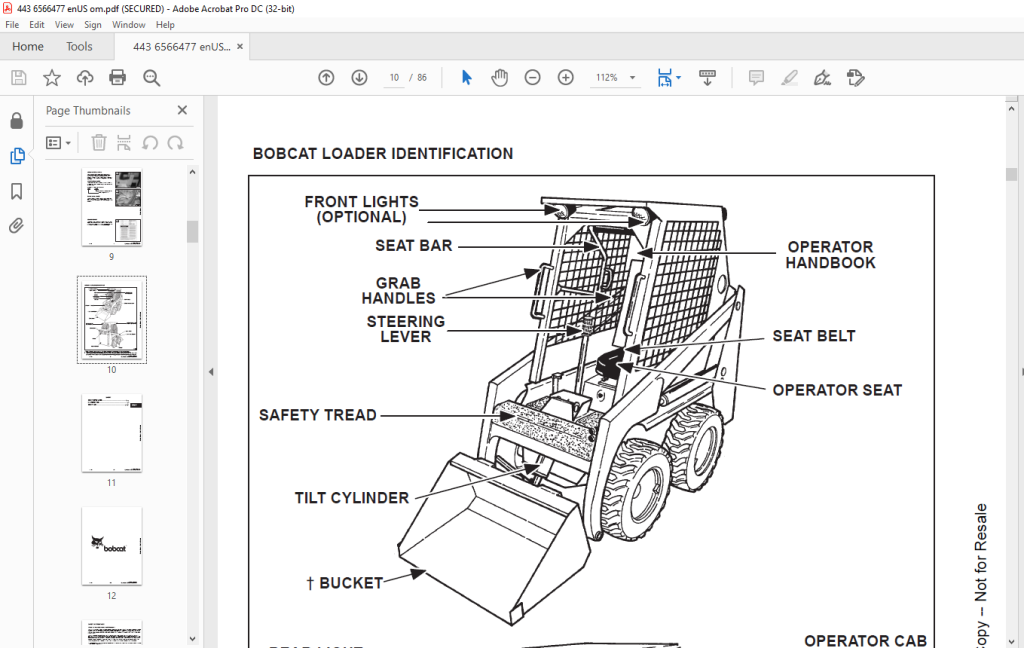 Bobcat 443 Loader Operation & Maintenance Manual 6566477 – PDF DOWNLOAD ...