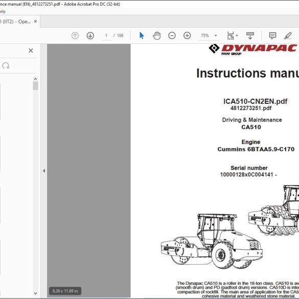 Case DV209B Tier 3 Double Drum Compactor Service Manual PN 48038047 ...