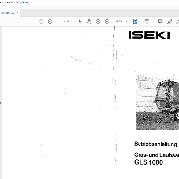 ISEKI GLS1000 Betriebsanleitung - HeyDownloads - Manual Downloads