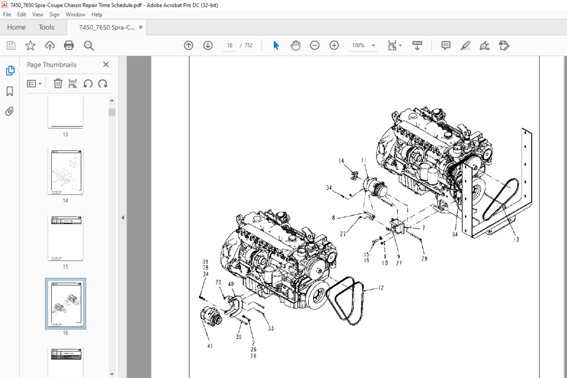 Spra-Coupe Chassis 7450 7650 Repair Time Schedule Manual AG331639A ...
