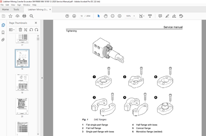 Liebherr R9800 986 Hydraulic Excavator Service Manual 18180 - PDF ...