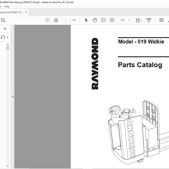 Raymond 7200 7300 7310 Reach-Fork® Trucks Parts Manual SN 101 & up ...