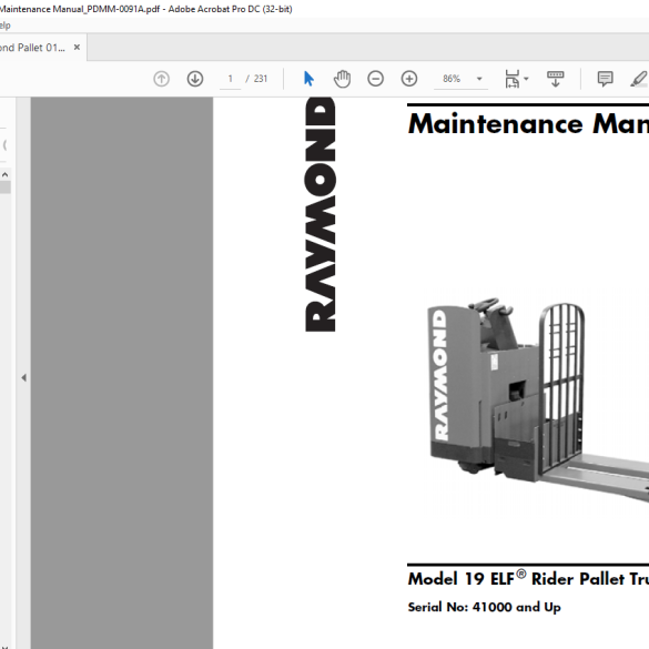 Raymond Forklift Walkie 111TM-F60L 112TM-FRE60L 113TM-F60L 114TM-TOW ...