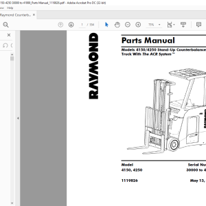 Raymond 4150 4250 Stand-Up Counterbalanced Lift Truck With The ACR ...
