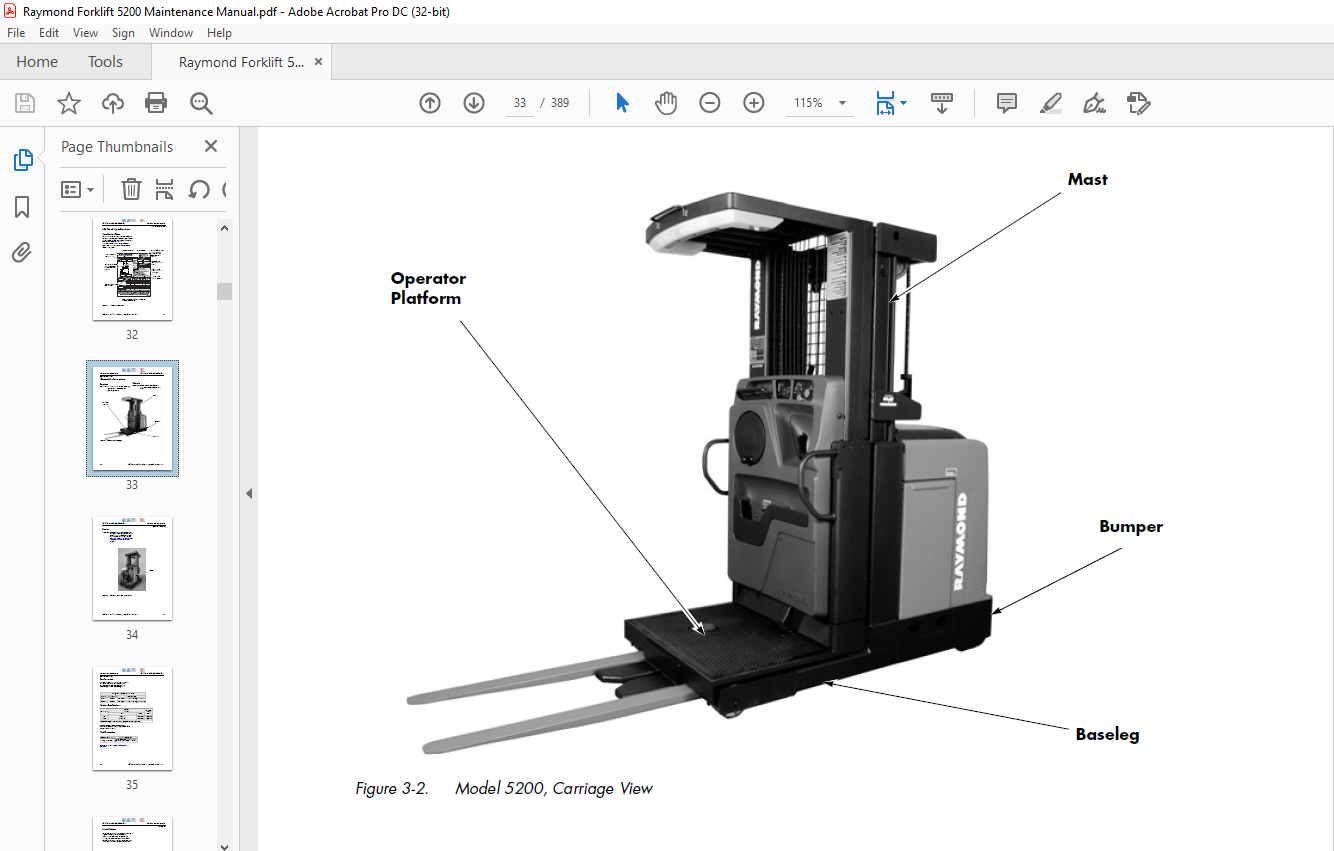 Raymond Forklift 5200 High-Level Orderpicker Lift Truck Maintenance ...