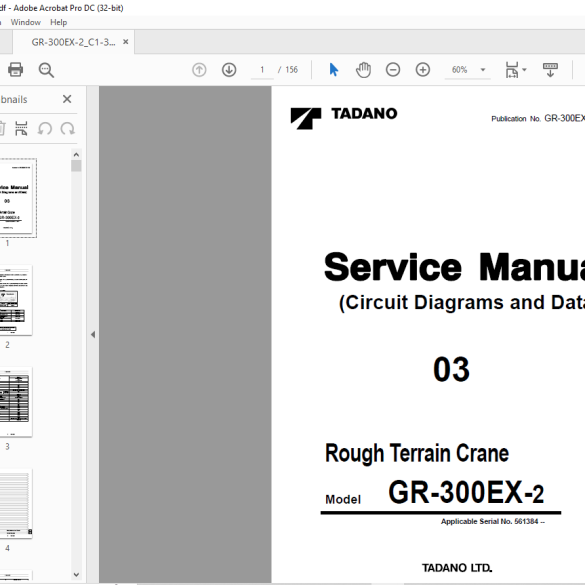 Tadano Faun GR-300EX-2 Rough Terrain Crane (Circuit Diagrams and Data ...