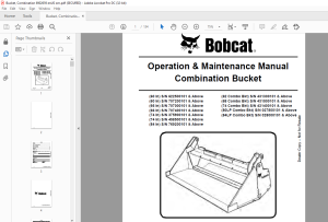 Bobcat Combination Bucket 60 In 60 In 66 In 66 In 74 In 74 In 84 In 62 ...