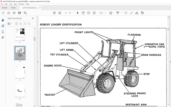 Bobcat 2410 Loader Operation & Maintenance Manual SN 13001 & Above ...