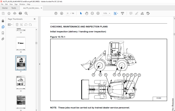 Bobcat AL275 AL350 AL440 Loader Service Manual 4950152 (10-09) – PDF ...