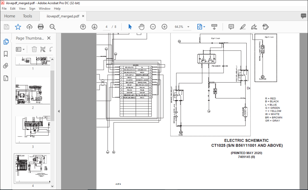 Bobcat Compact Tractor CT1025 Electrical & Hydraulic Schematic Manual ...
