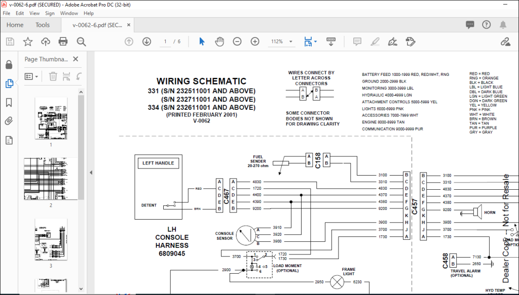 Bobcat Excavator 331 331E 334 Electrical Wiring Schematic Manual V-0062 - PDF DOWNLOAD
