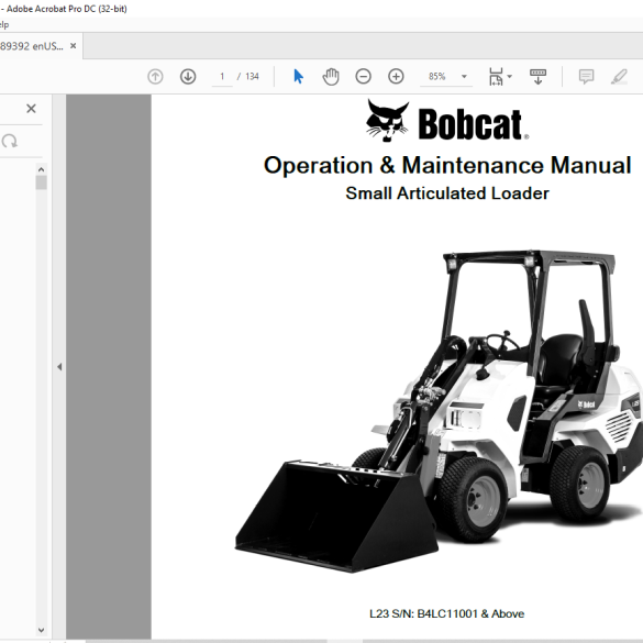 Bobcat Excavator 331 331E 334 Hydraulic/Hydrostatic Schematic Manual V-0063 - PDF DOWNLOAD ...