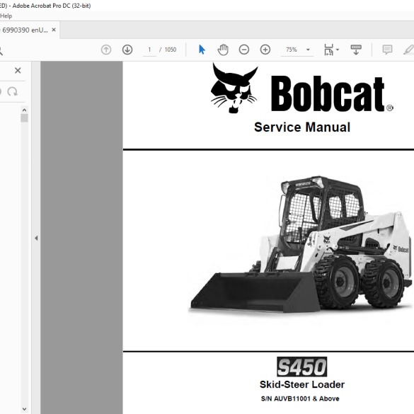 Bobcat S530 Skid-Steer Loader Service Manual 6990328 - PDF DOWNLOAD ...