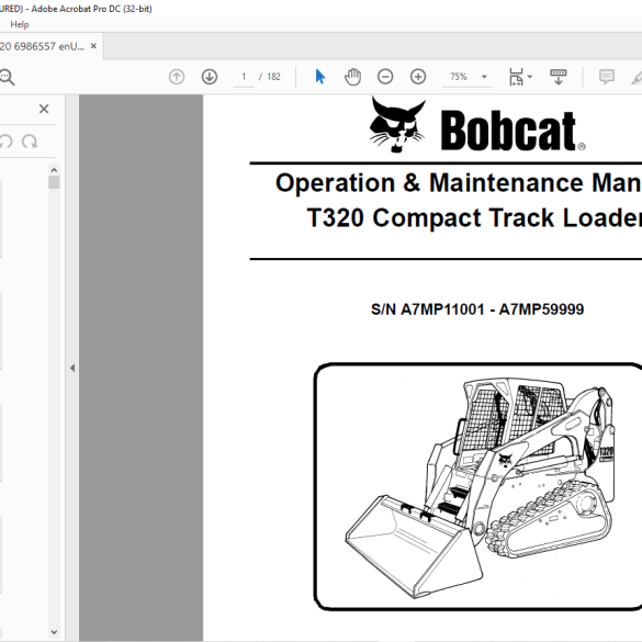 Bobcat T550 Compact Track Loader Operation & Maintenance Manual SN ...