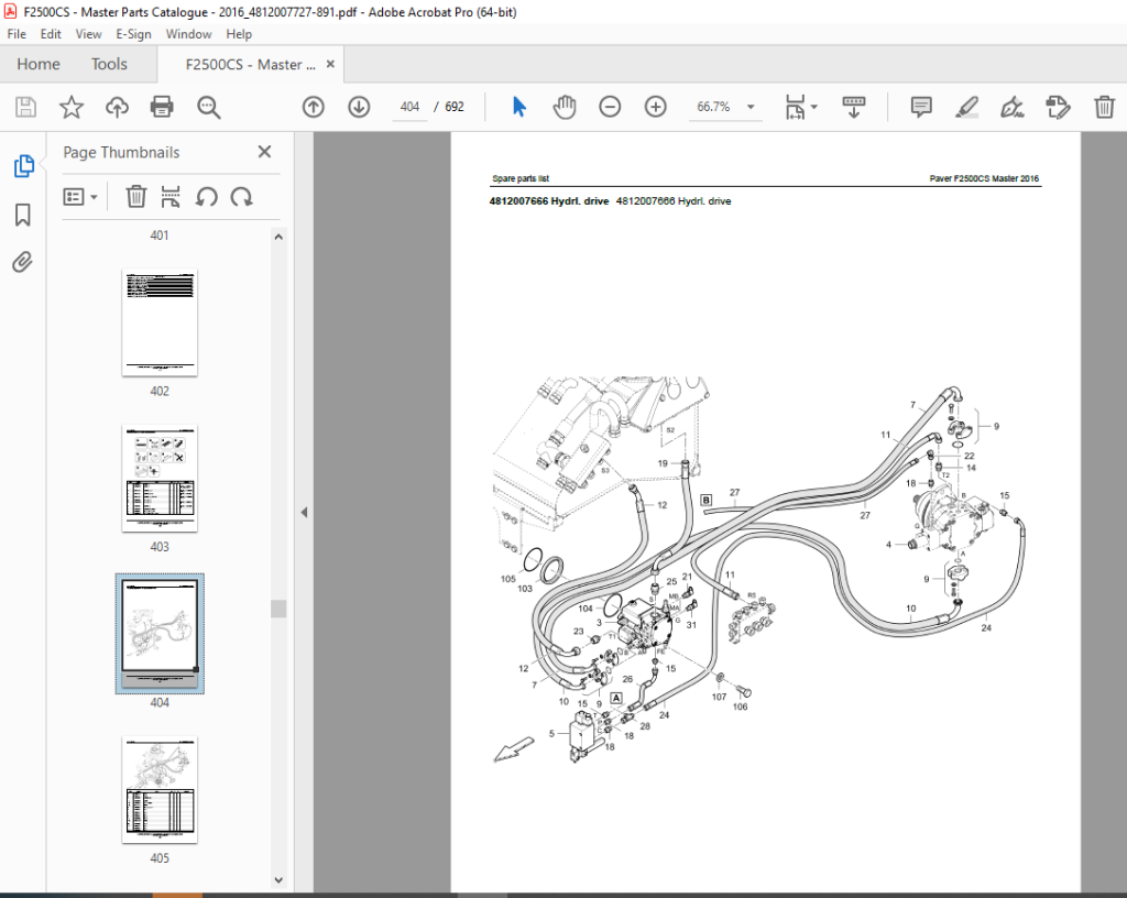 DYNAPAC F2500CS Tracked paver Parts Manual PDF DOWNLOAD – HeyDownloads ...