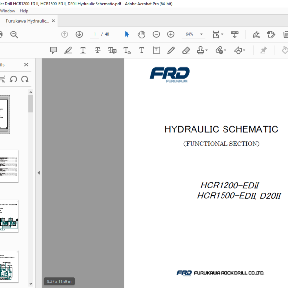 FURUKAWA HCR1200-EDII HCR1500-EDII D20II HYDRAULIC SCHEMATIC ...