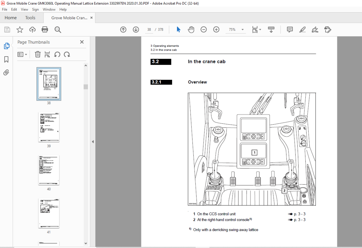Grove Crane GMK 3060L Lattice Extension Operating Manual 3302997 – PDF ...