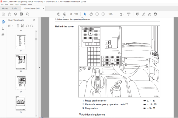 Grove Crane GMK 4100 Part 1 Driving Operating Manual 3113126 – PDF ...