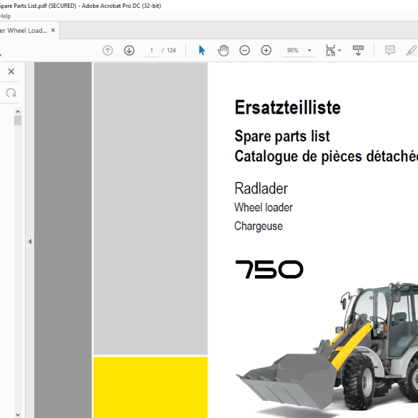 KRAMER Wheel loader 850 Spare Parts List Manual SN346040001 - PDF ...