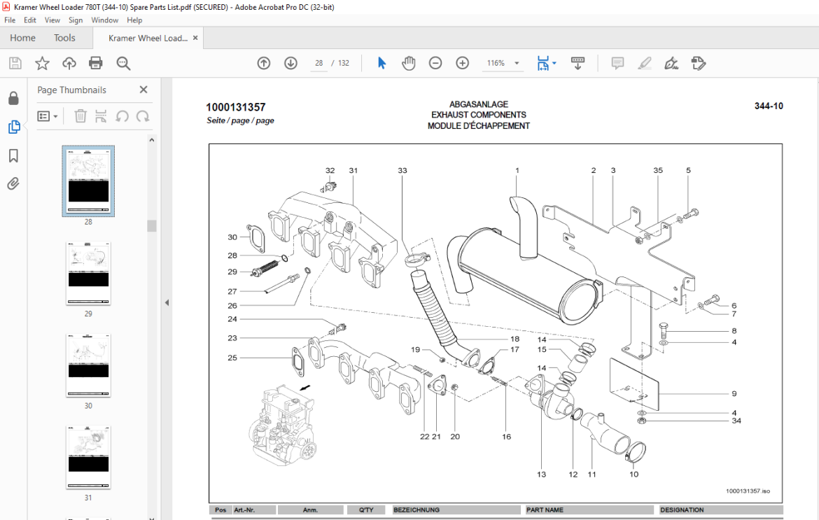 KRAMER Allrad Wheel loader 780T Spare Parts List Manual – PDF DOWNLOAD ...
