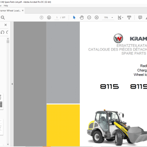 KRAMER Wheel loader 8115 8115L Spare Parts List Manual - HeyDownloads - Manual Downloads